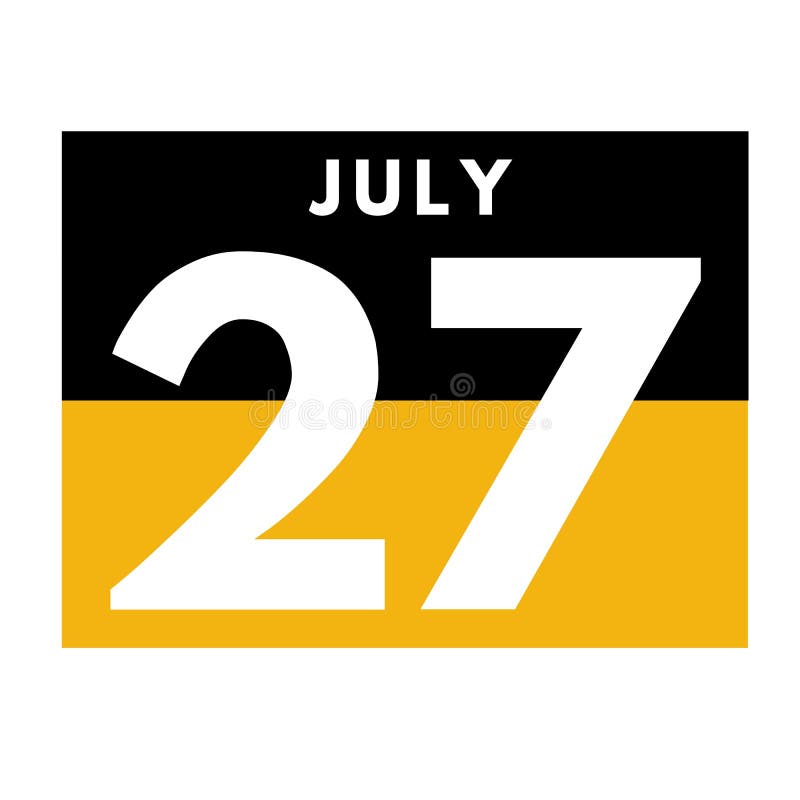 July 27 . Flat daily Calendar Icon .date ,day, Month Stock Illustration ...