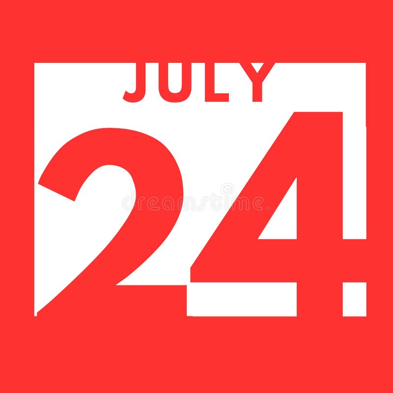 July 24 . Flat Modern daily Calendar Icon .date ,day, Month Stock ...