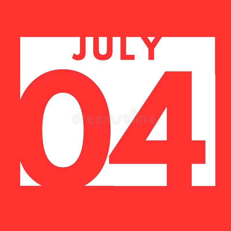 July 4 . Flat Modern daily Calendar Icon .date ,day, Month Stock ...