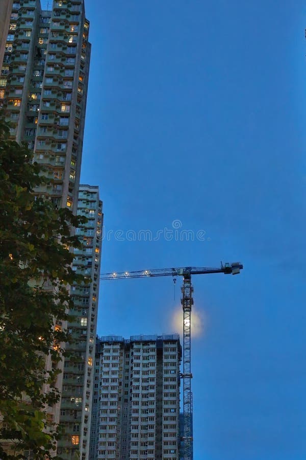 July 1 2023, the Full Moon Behind the Site Crane Editorial Stock Image ...