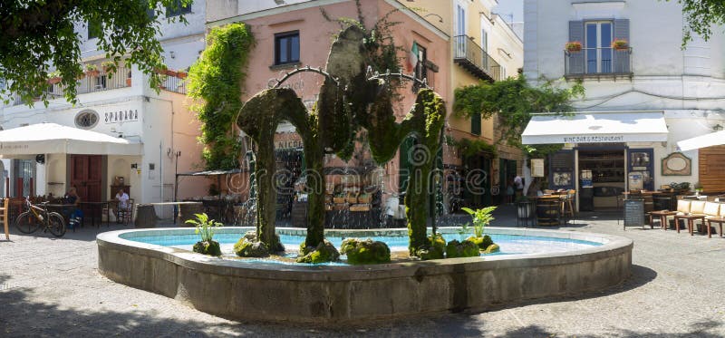 Forio center Ischia editorial image. Image of landscape - 254490165