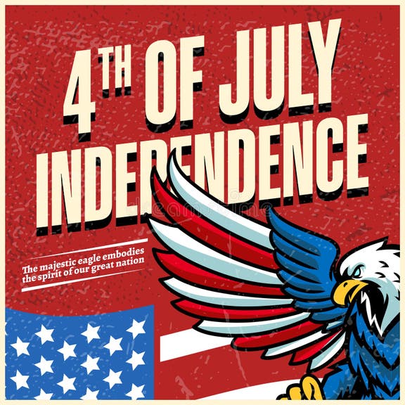 Bold Patriotic Illustration Featuring a Fierce Eagle and American Flag ...