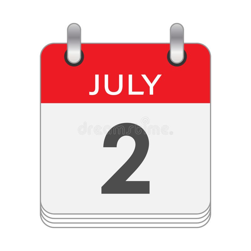 JULY 2. a Leaf of the Flip Calendar with the Date of JULY 2 Stock ...
