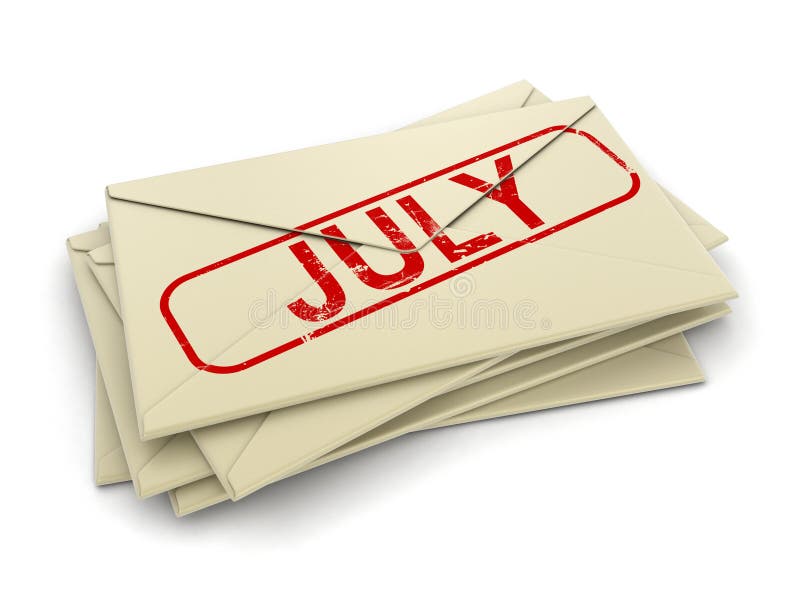 July Letters (clipping Path Included) Stock Illustration - Illustration ...