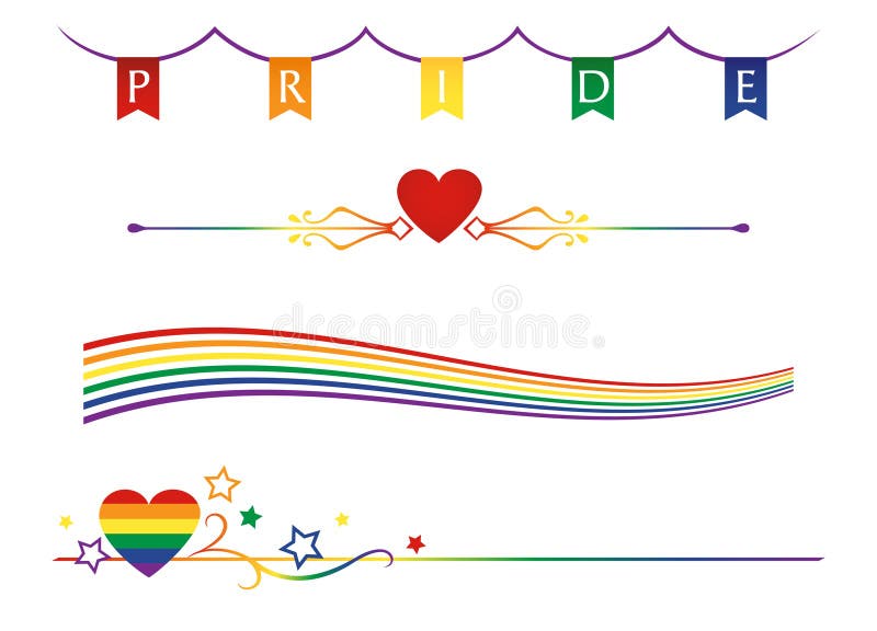 A Set of Rainbow Pride Month Dividers Stock Vector - Illustration of ...