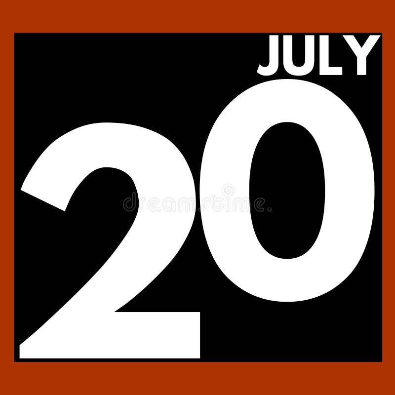 July 20 . Modern daily Calendar Icon .date ,day, Month Stock ...