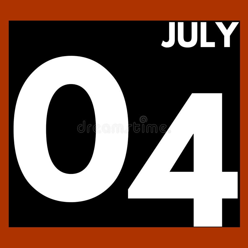 July 4 . Modern daily Calendar Icon .date ,day, Month Stock ...