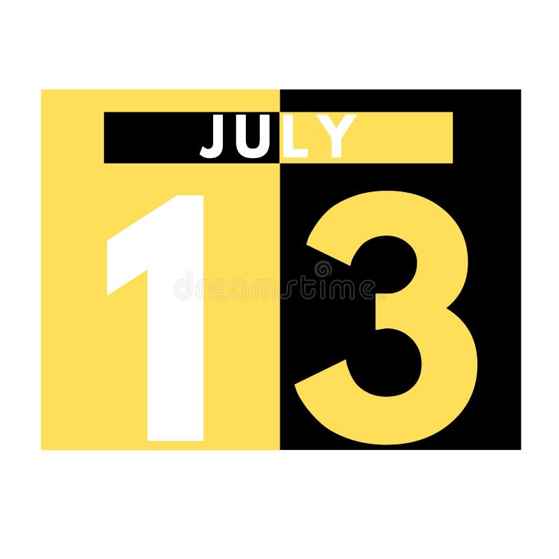 July 13 . Modern daily Calendar Icon .date ,day, Month Stock ...