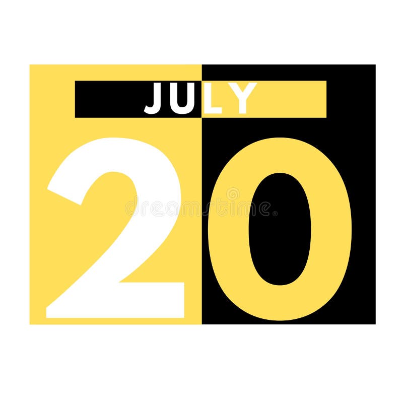 July 20. Modern daily Calendar Icon .date ,day, Month .calendar for the ...