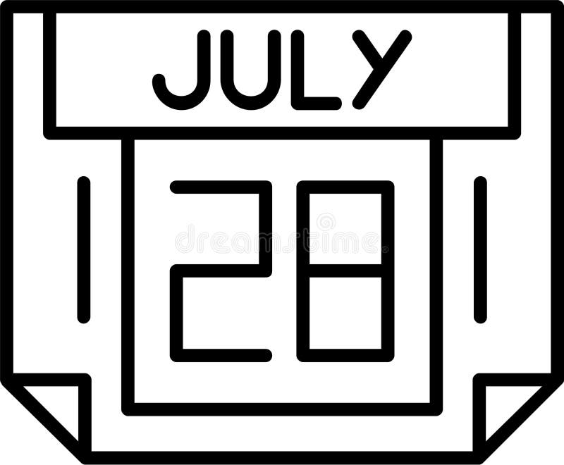 28 July Outline Vector Icon Stock Vector - Illustration of management ...