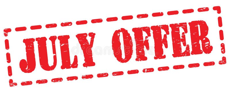 JULY OFFER Text Written on Red Stamp Sign Stock Illustration ...