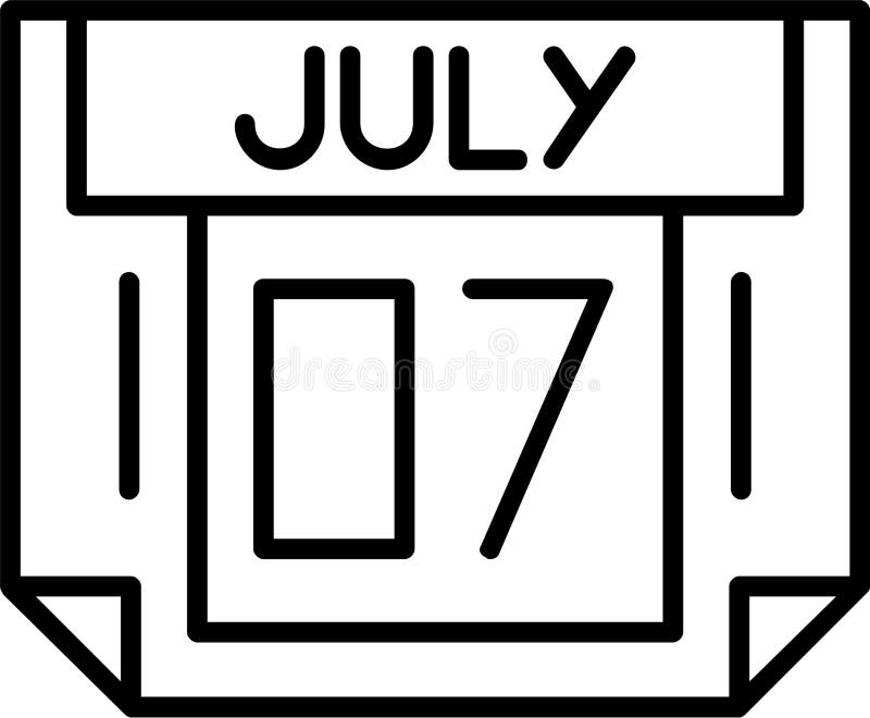 7 July Outline Vector Icon stock vector. Illustration of management ...