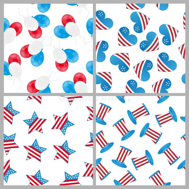 4th of july patterns stock vector. Illustration of symbols - 41029553