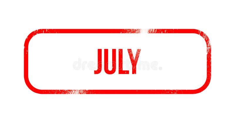 July - Red Grunge Rubber, Stamp Stock Illustration - Illustration of ...