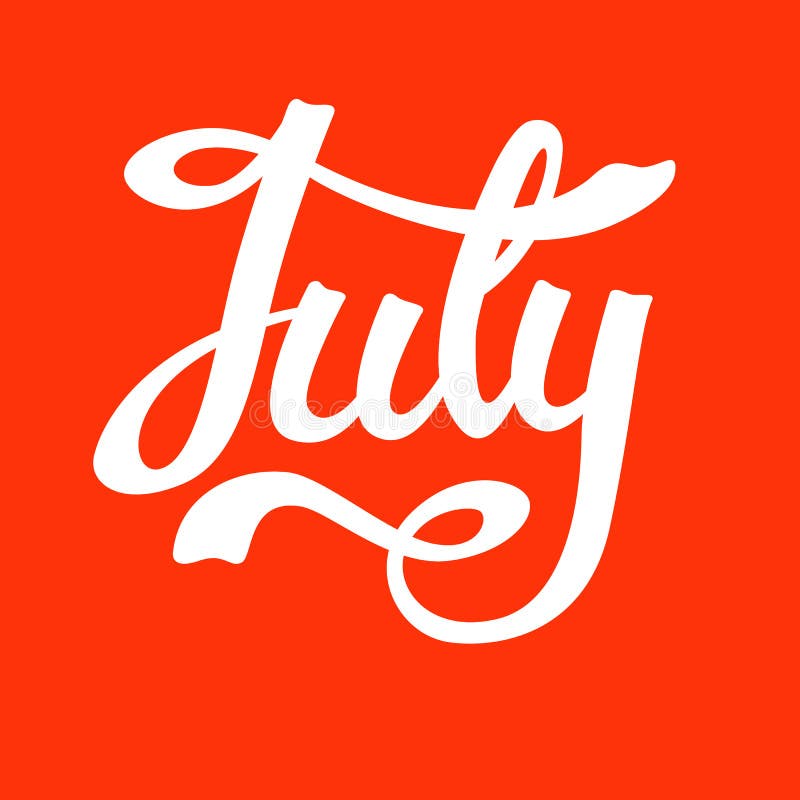 July Sign Logo Vector Illustration Red Stock Vector - Illustration of ...