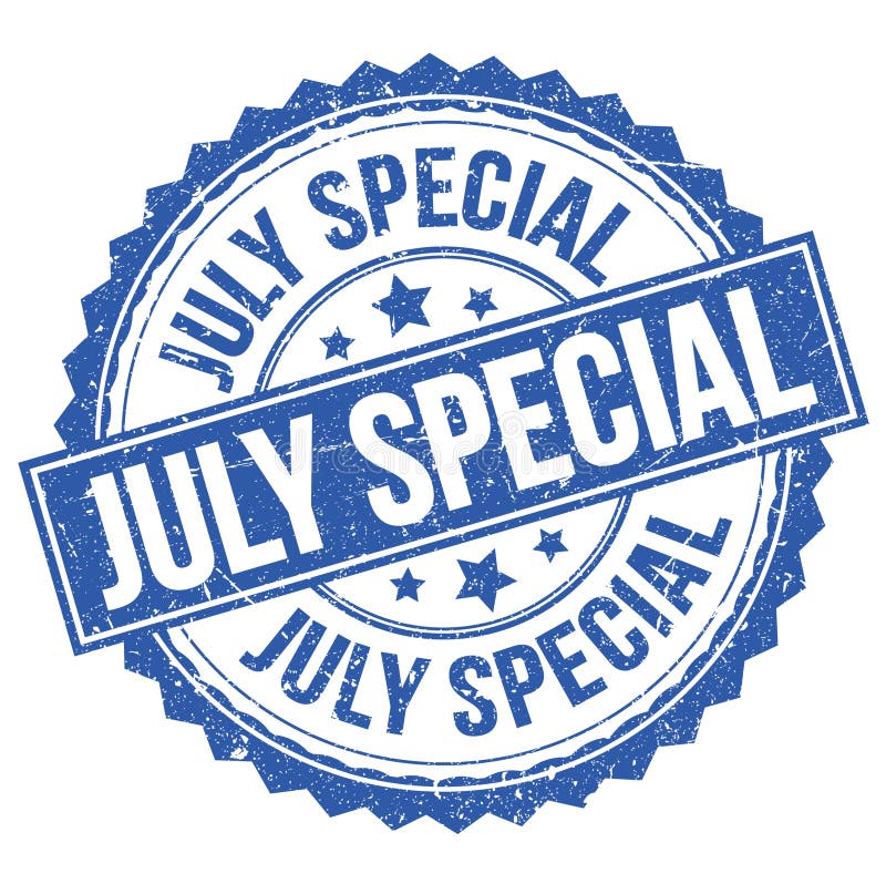 JULY SPECIAL Text on Blue Round Stamp Sign Stock Illustration ...