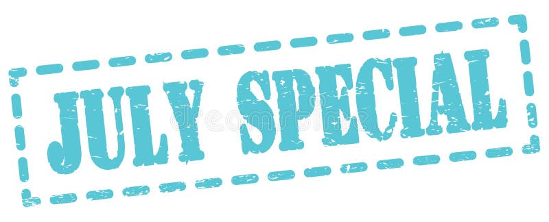 JULY SPECIAL Text Written on Blue Stamp Sign Stock Illustration ...
