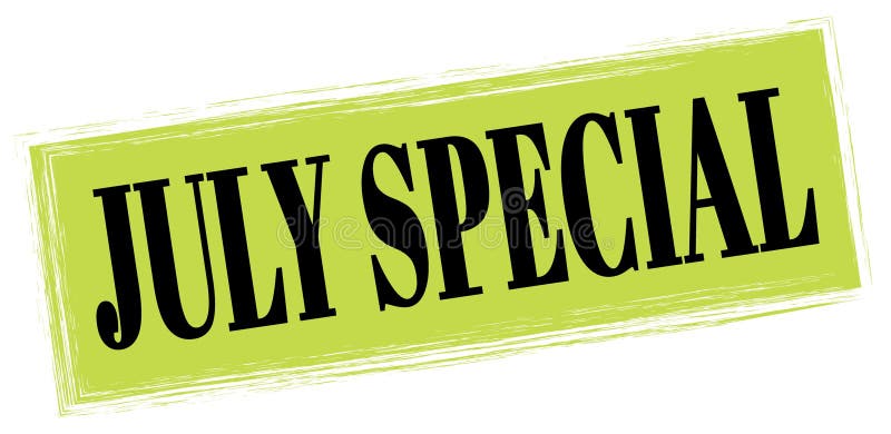 JULY SPECIAL Text Written on Green-black Stamp Sign Stock Illustration ...