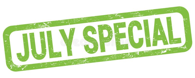 JULY SPECIAL Text Written on Green Rectangle Stamp Stock Illustration ...