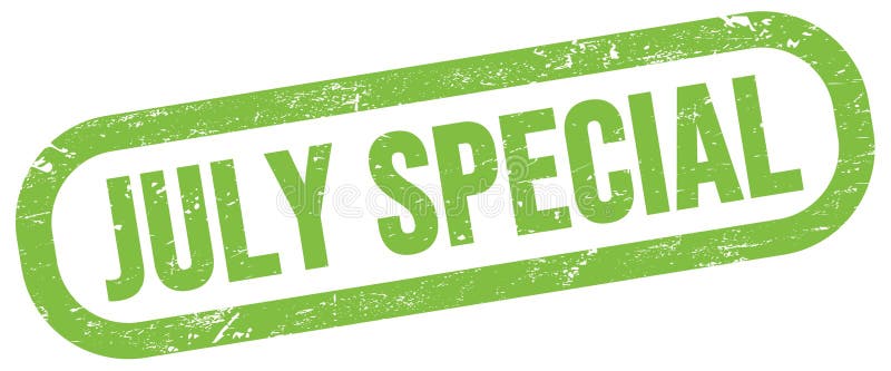JULY SPECIAL, Text Written on Green Stamp Sign Stock Illustration ...