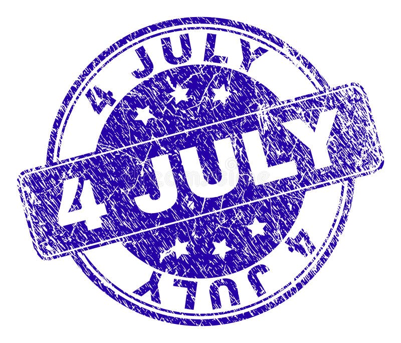 Scratched Textured 4 JULY Stamp Seal Stock Vector - Illustration of ...