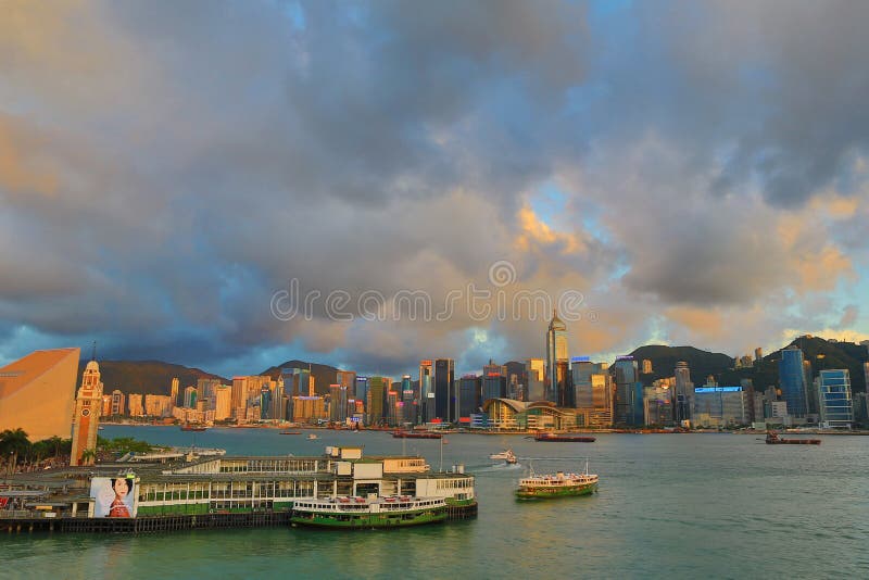 Star Ferry Terminal in Tsim Sha Tsui Waterfront 1 July 2012 Editorial ...