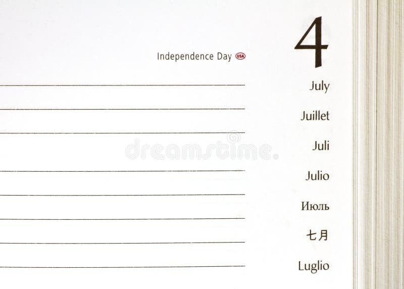 July 4th diary stock photo. Image of holiday, calendar - 30659496