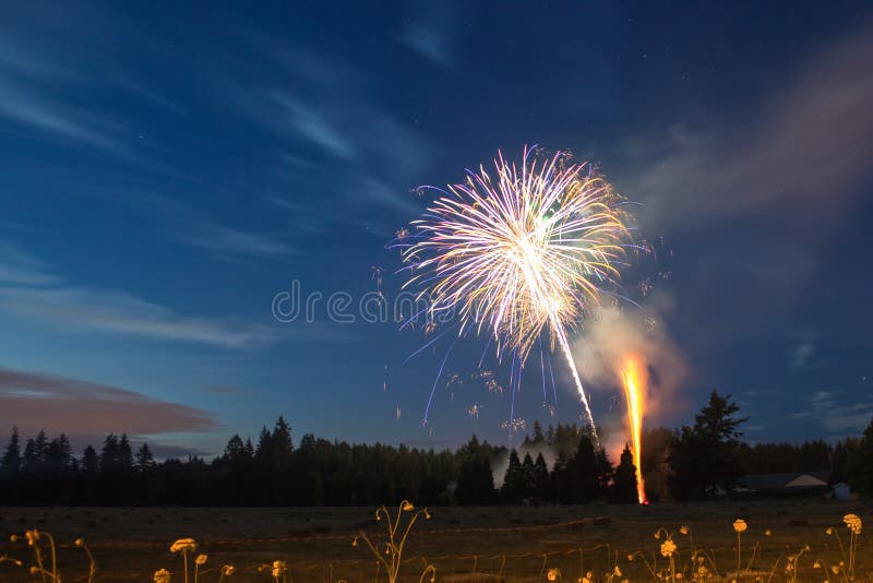 July 4th Firework, Country Style Stock Photo - Image of summer, holyday ...