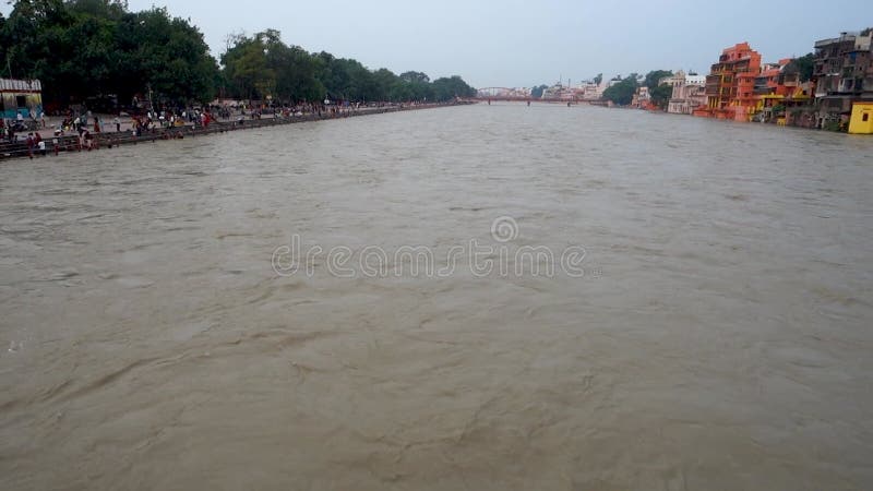 July 8th 2022 Haridwar India. Wide Angle View of River Ganges Flowing ...