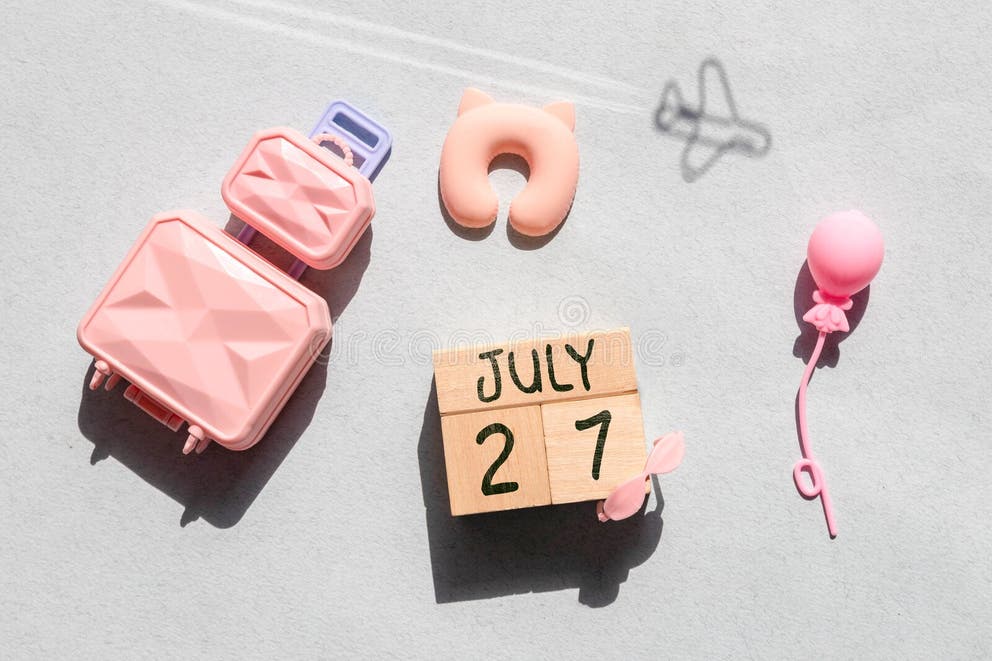 July 27th. Image of July 27, Calendar on Yellow Background Stock Photo ...