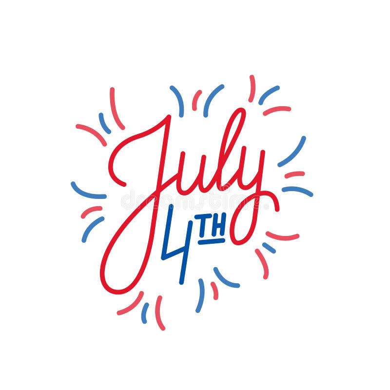 July 4th. Lettering Logo for USA Independence Day Celebration Stock ...