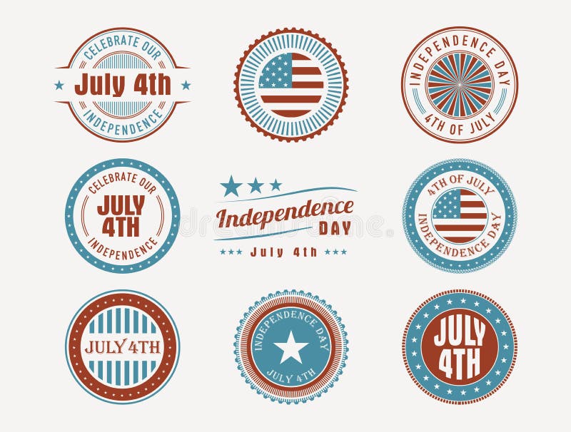 July 4th stamps and seals stock vector. Illustration of america - 31279156