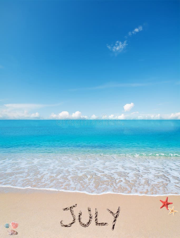 July on a Tropical Beach Under Clouds Stock Photo - Image of coast ...