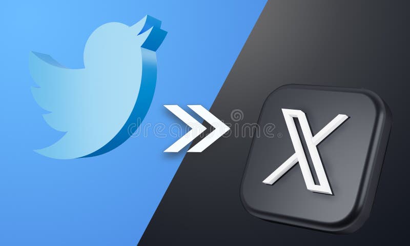July, 2023. Twitter Old Logo and New Logo X.com 3D Illustration ...