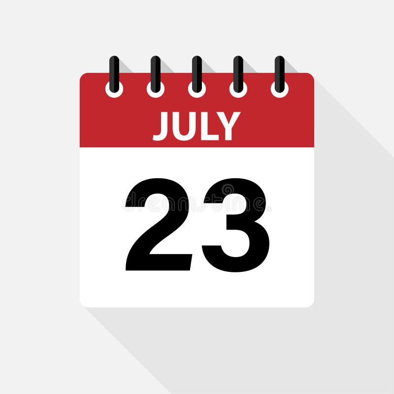 July Vector Flat daily Calendar Icon. Date and Time, Day, Month ...