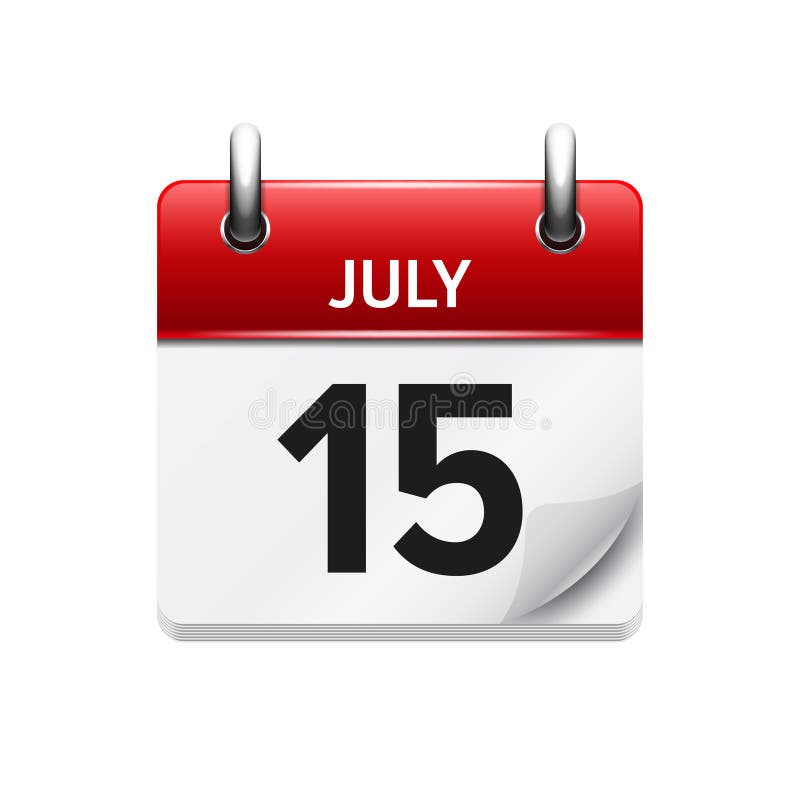 July 15. Vector Flat daily Calendar Icon. Date and Time, Day, Month ... July 15. Vector Flat daily Calendar Icon. Date and Time, Day, Month ...