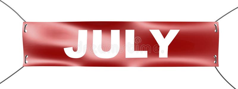 July word on red banner stock illustration. Illustration of isolated ...