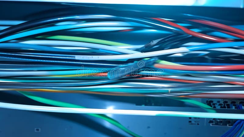 Colorful Network Cables Inside a Server Rack in a Data Center Stock ...