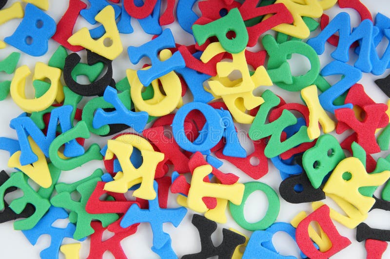 Jumble of Foamed Rubber Letters Stock Photo - Image of blue, colorful ...