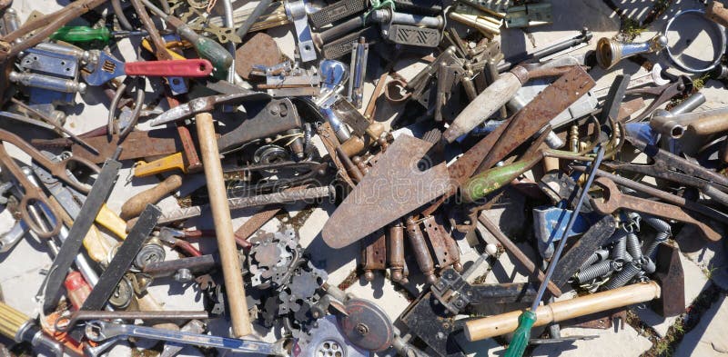 Jumble of Old Rusty Hand Tools Stock Photo - Image of rusty ...