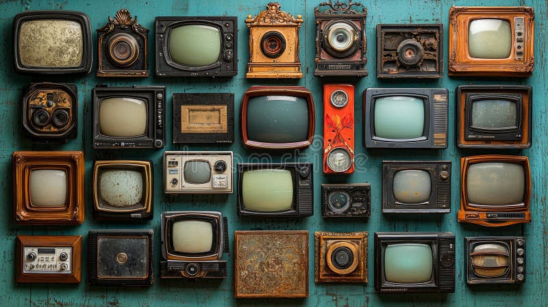 A Jumbled Collection of Retro Televisions, Featuring Screens and ...