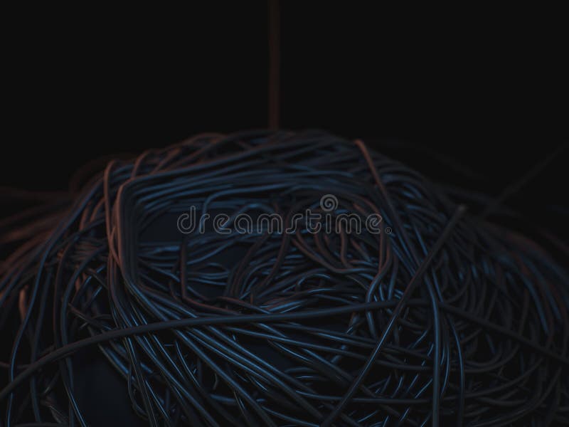 Jumbled Electrical Cables Pile Stock Illustration - Illustration of ...