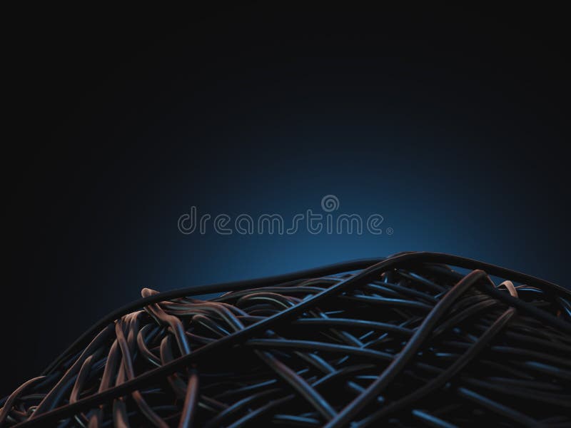 Jumbled Electrical Cables Pile Stock Illustration - Illustration of ...