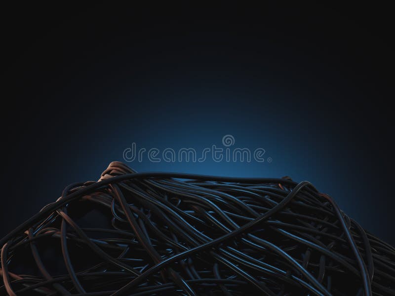 Jumbled Electrical Cables Pile Stock Illustration - Illustration of ...