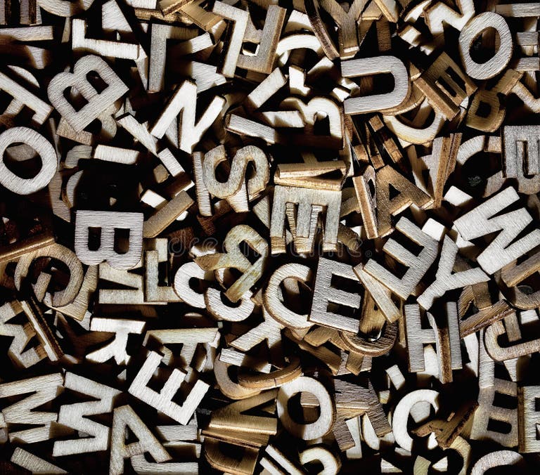 Jumbled Letters Made of Wood Stock Photo - Image of characters, font ...