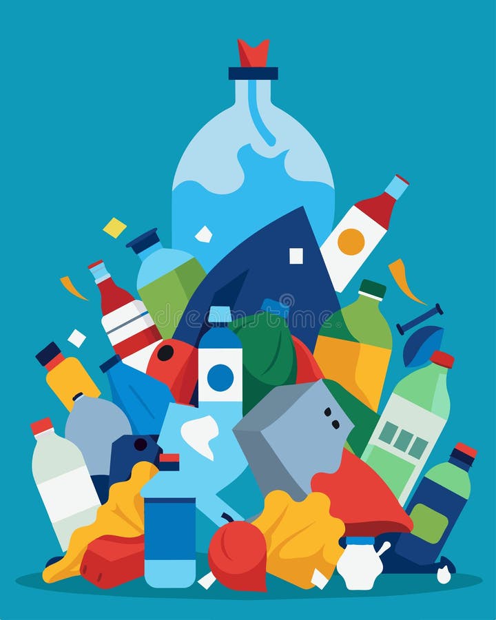 A Jumbled and Unsightly Panorama with Garbage Bags Plastic Bottles and ...