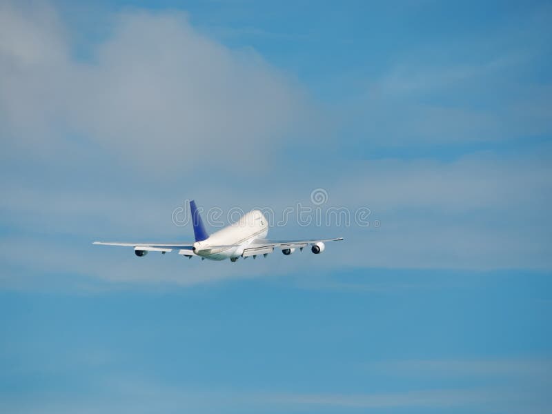 Jumbo Airplane is Taking Off into a Blue Sky Stock Image - Image of ...
