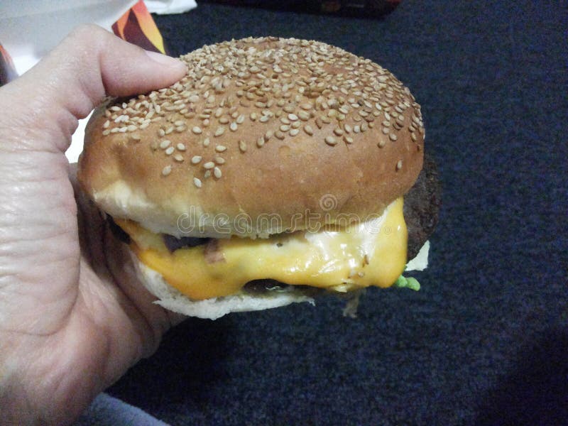 Jumbo Cheese Beef Burger stock photo. Image of cheese - 266033754