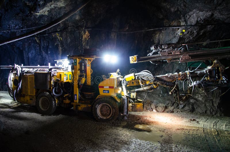 Modern Coal Mine Underground Stock Image - Image of black, coalmine ...