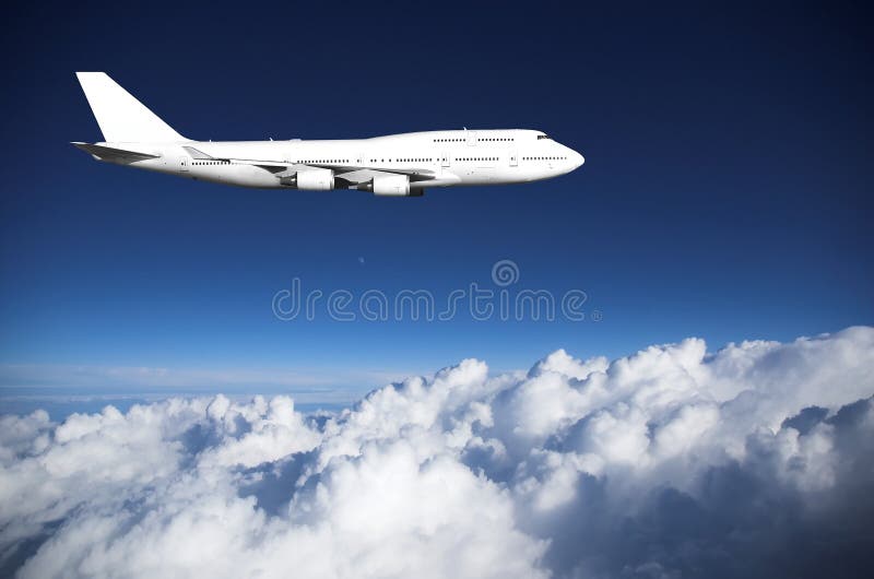 Luxury Airplane. Above Beautiful Clouds. Stock Photo - Image of ...